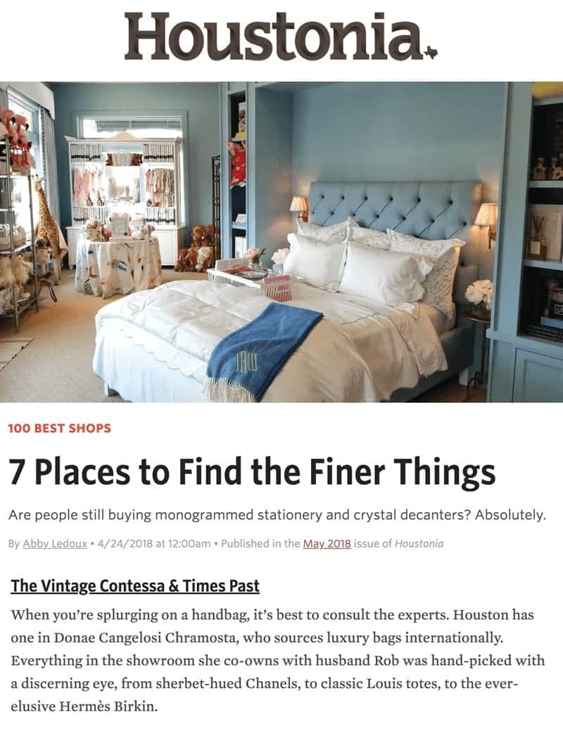 April 2018 | Houstonia Magazine - The Vintage Contessa & Times Past